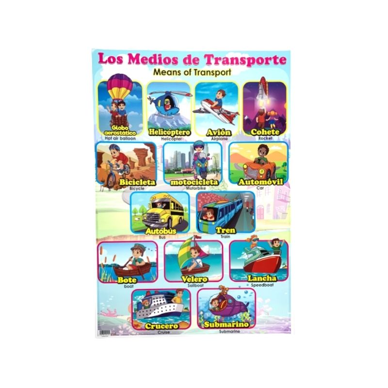 Lámina de Los medios de transporte