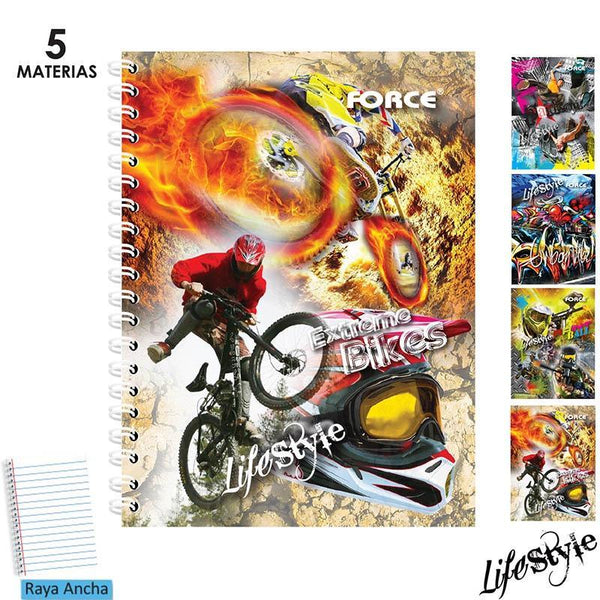 LIBRETA ESPIRAL FORCE LIFESTYLE DOBLE OO 5 MAT. R/A (160/320 ...